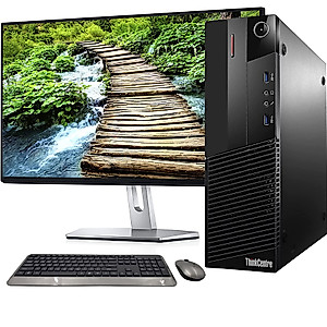 Lenovo M93P SFF Computer Desktop PC, Intel Core i7 3.4GHz, 16GB Ram, 512GB M.2 SSD, Wireless Keyboard & Mouse, WiFi | Bluetooth, New 27-inch FHD LED Monitor, Microsoft Office 365, Windows 10 (Renewed)