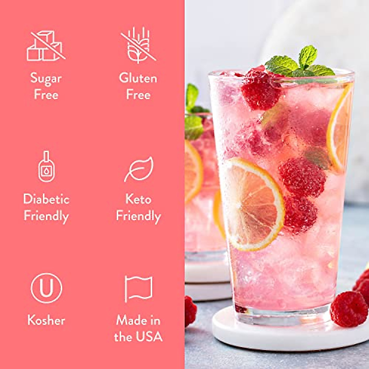 Jordan's Skinny Mixes Sugar Free Syrup, Meyers Lemon Raspberry Flavor, Fruit Flavored Water Enhancer, Drink Mix for Ice Tea, Lemonade & More, Zero Calorie Flavoring, Keto Friendly, 25.4 Fl Oz, 1 Pack