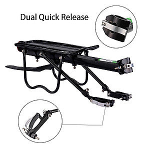 ROCKBROS Bike Bicycle Cargo Rack Rear Bike Rack for Back of Bike Carrier Rack with Fender Quick Release Mountain Road Bicycle Rear Racks 110-165 lbs Capacity Universal