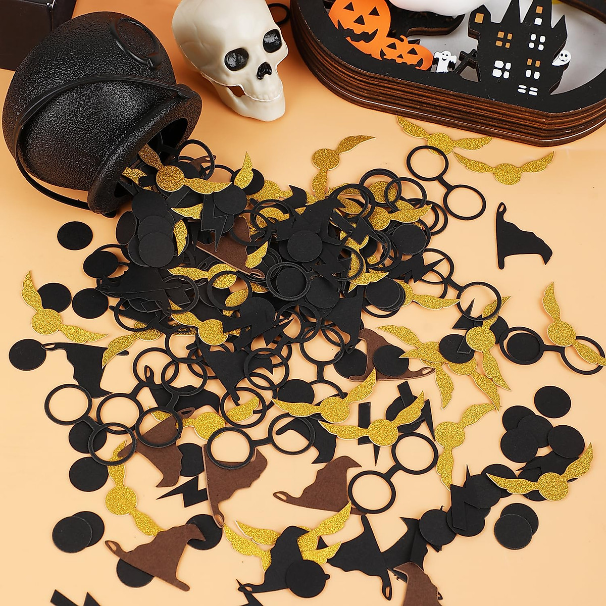 FOPINOA 210PCS Wizard Table Confetti, Wizard Party Confetti Harry Potter Confetti Glitter Wizard Baby Shower Confetti for Wizard Themed Party Supplies Favors