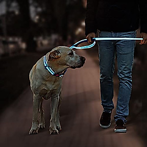 Tpotato Reflective Dog Collar And Leash Set,Adjustable Neoprene Padded Nylon Collars, 6 FT Heavy Duty Dog Leash 2 Comfortable Handles Safety Locking Buckle for Puppy Small Medium Extra Large Breed Dog