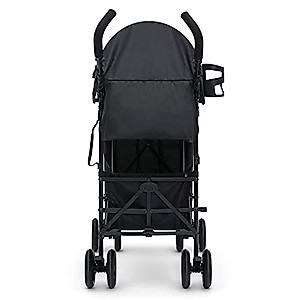 Jeep AdventureGlyde Stroller by Delta Children - Lightweight Travel Stroller with Smoothest Ride & Compact Fold, 3-Position Recline, Extra Large Storage Basket, Black/Grey