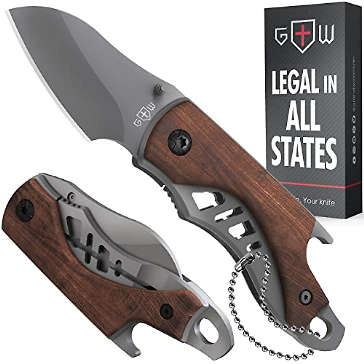 GOOD WORKER 5.7’’ Pocket Knife - Mini Folding Knives - Small Sharp Knife with Bottle Opener - Cool EDC Knives - Tiny Folding Knife - Foldable Knife - Stocking Stuffers for Men Women Children 6779