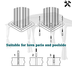 Hard Top Gazebo, Galvanized Steel Double-Layer Roof Aluminum Outdoor Gazebo, with Curtains and Nets, Permanent Use Backyard Pavilion, Suitable for Patio, Garden and Lawn (12'x20', Brown)