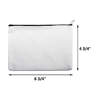 Muka 12 Pack Plain DIY Canvas Bag White Pouch for Painting 6-3/4 x 4-3/4 Inches Cosmetic Bag