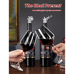 Skull Wine Aerator Pourer Spout - Anvy Lunda Liquor Bottle Pourers Skull Wine Decanter - Creative Gifts for Alcohol, Whiskey, Skull Lover (Silver)