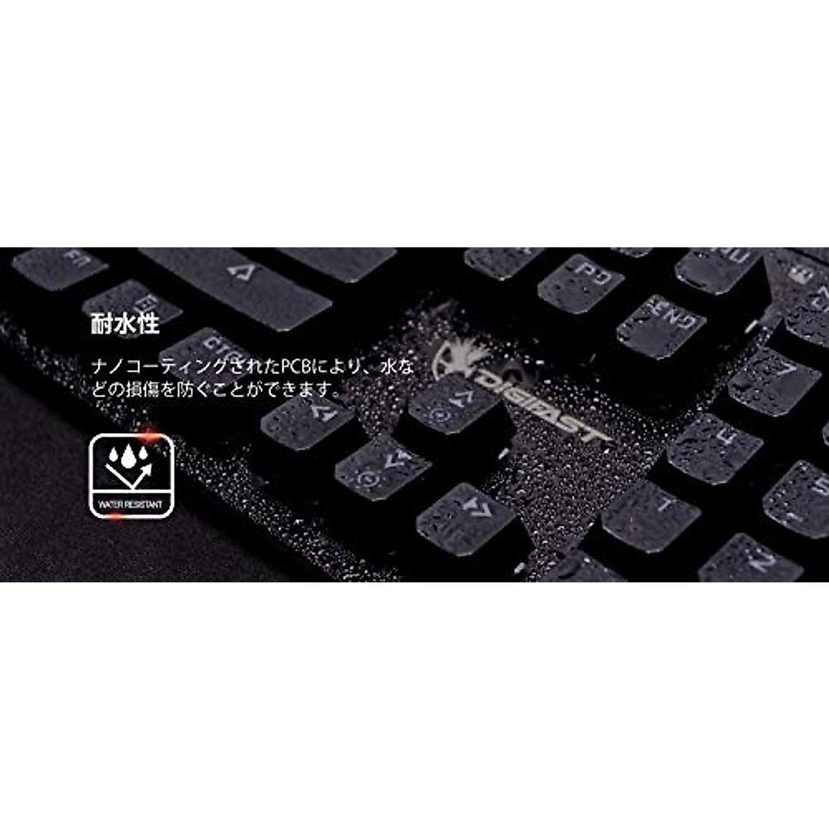Digifast LK32 Mechanical Gaming Keyboard | RGB Backlit Gaming Keyboard - Optical Linear Switches - 100 Million Durability | Customizable Color | Textured Surface | Water-Resistant Design (Black)