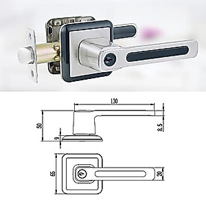 BAOLONG Door Handle Locking Lever with Modern Contemporary Square Design,Front Door Lock Entry Lever with Lock for Exterior or Interior Door Satin Nickel Keyed Lock.