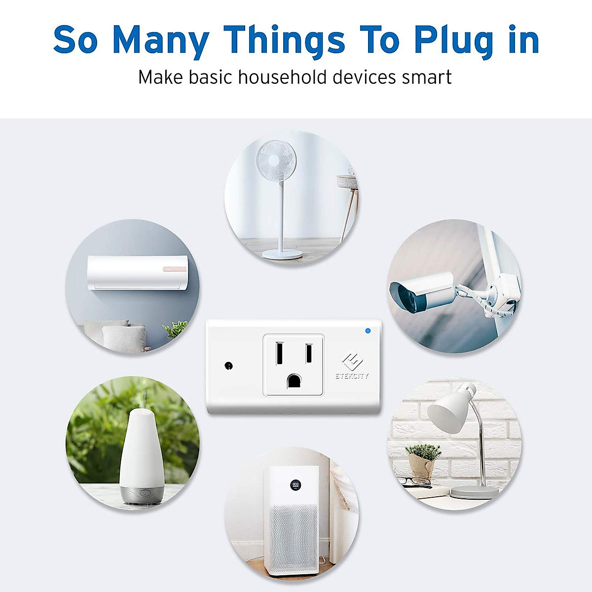 Smart Plug by Etekcity, Works with Alexa and Google Home, 15A/1800W, WiFi Energy Monitoring Outlet with Automatic Night Light, No Hub Required, ETL Listed, White (Upgraded Version)