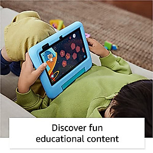 Amazon Fire 7 Kids tablet, ages 3-7. Top-selling 7" kids tablet on Amazon - 2022. Set time limits, age filters, educational goals, and more with parental controls, Red