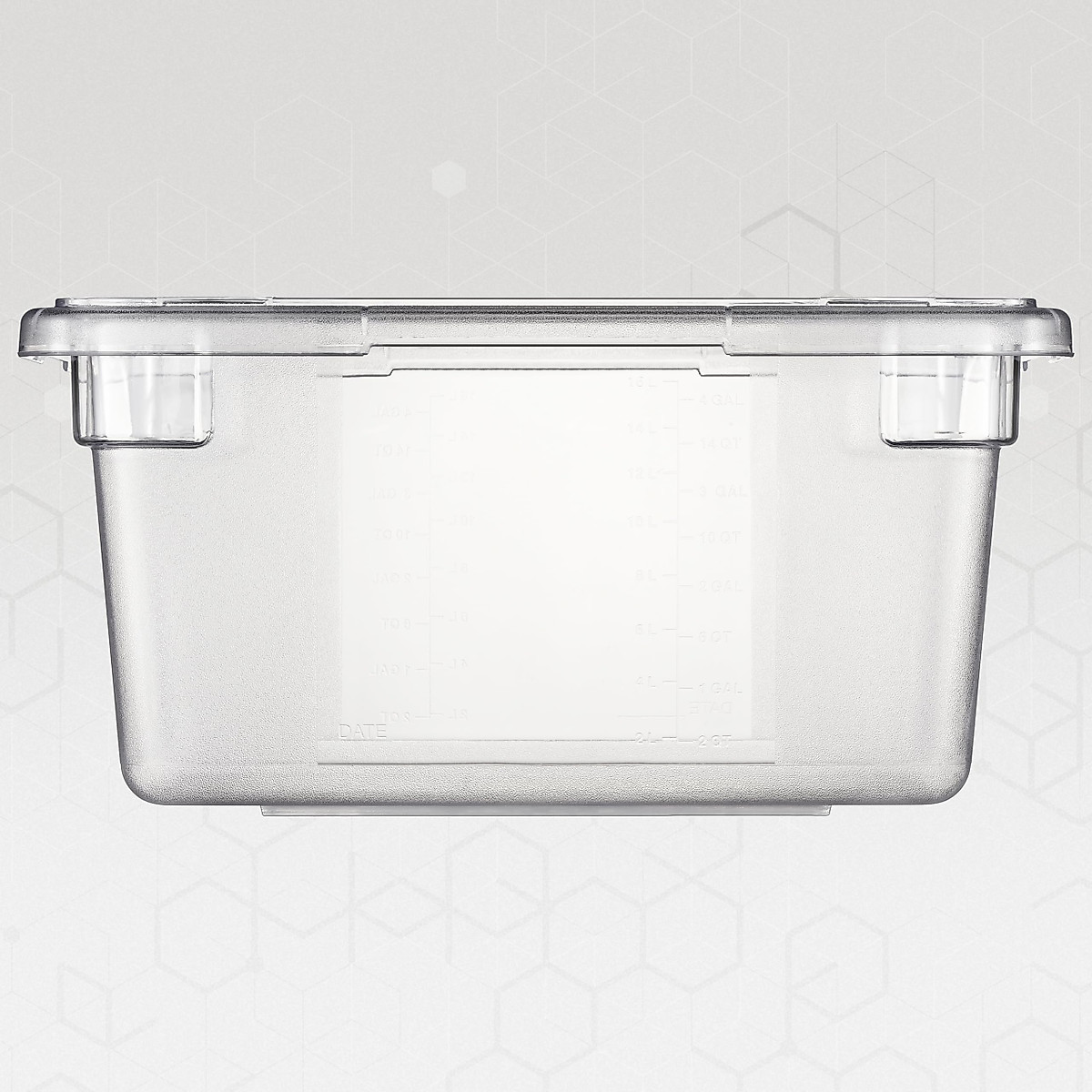 CURTA 4 Pack Food Storage Box with Lid, 5 Gallon - 18" x 12" x 9" NSF Listed Commercial Grade Clear Polycarbonate Container for Commercial Kitchen Restaurant Cafeteria