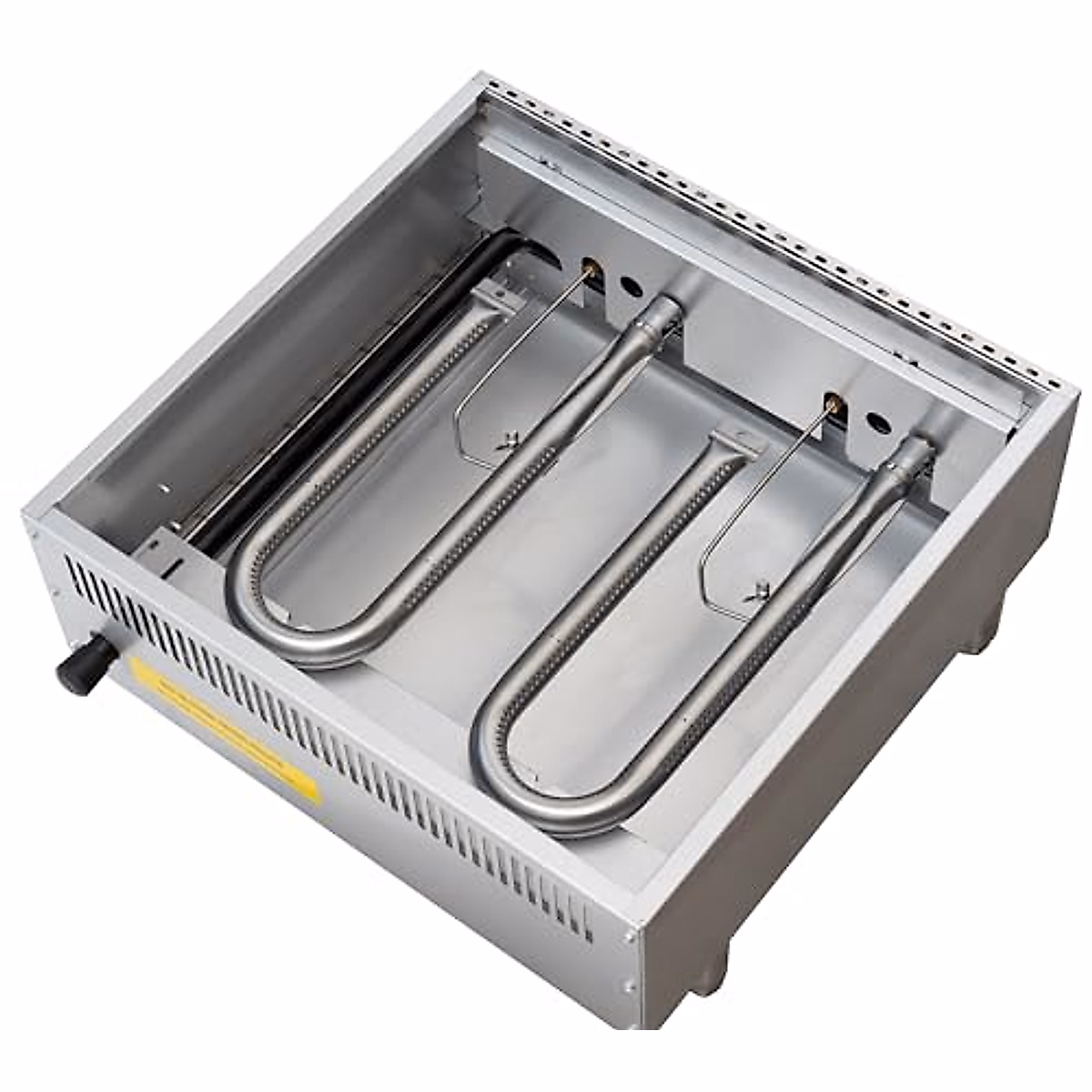 KoolMore 24 in. Commercial 2-Burner Natural Gas Charbroiler with 60,000 BTU in Stainless-Steel, ETL Listed(KM-GCB2-24M)