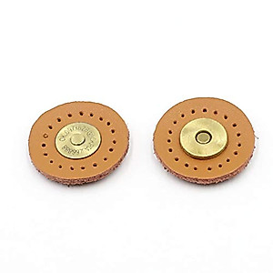 EXCEART Purse Wallet 2 Pair Magnetic Buckle Bag Button Purse Snap Closure Purse Handbag Fastener Replacement for DIY Purse Bag Clothes Leather Accesories Brown Yellow Round Purse