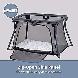 Chicco Alfa Lite® Lightweight Travel Playard, Portable Playpen for Babies and Toddlers, Snap-Open/Compact Fold Design,13 lbs., Baby Travel Essential | Midnight/Navy
