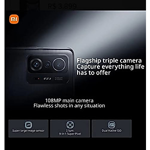 Xiaomi 11T 5G + 4G Volte (128GB, 8GB) 6.67” 108MP 6GB Triple Camera, NFC Dual SIM (Not Compatible Verizon Sprint Boost Metro Cricket) GSM Unlocked Global (w/Fast Car Charger Bundle) (Meteorite Gray)