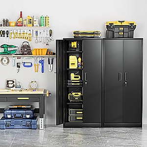 JUMMICO Metal Storage STELL Cabinets, 18 x 36, Black