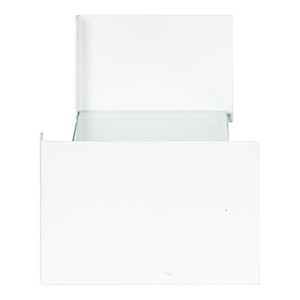 Kate and Laurel Rodi Modern Glass and Metal Shelf Set, Set of 2, White, Floating Book Shelves for Wall