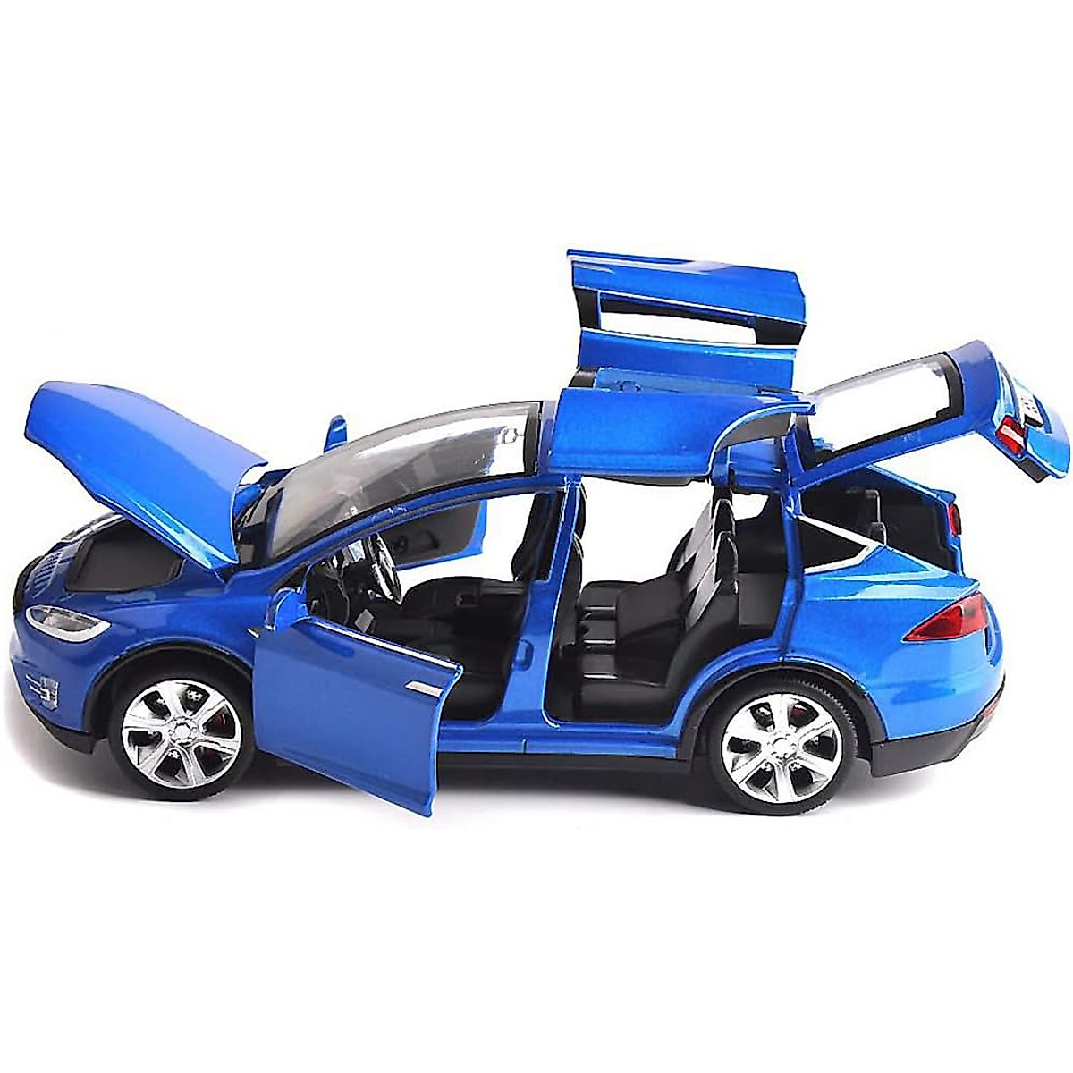 ANTSIR Car Model X 1:32 Scale Alloy diecast Pull Back Electronic Toys with Lights and Music,Mini Vehicles Toys for Kids Gift (Blue)