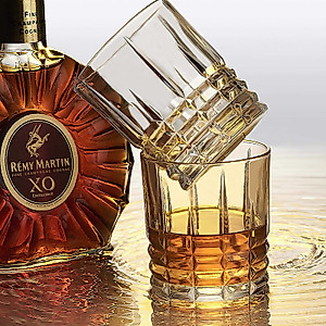 OPAYLY Whiskey Glasses Set of 4, bourbon glass 10 oz Old Fashioned rocks glasses Tumblers for Drinking Bourbon Scotch Whisk Cocktails Rum Cognac Vodka Liquor Cognac Gifts for Men Luxury Box…