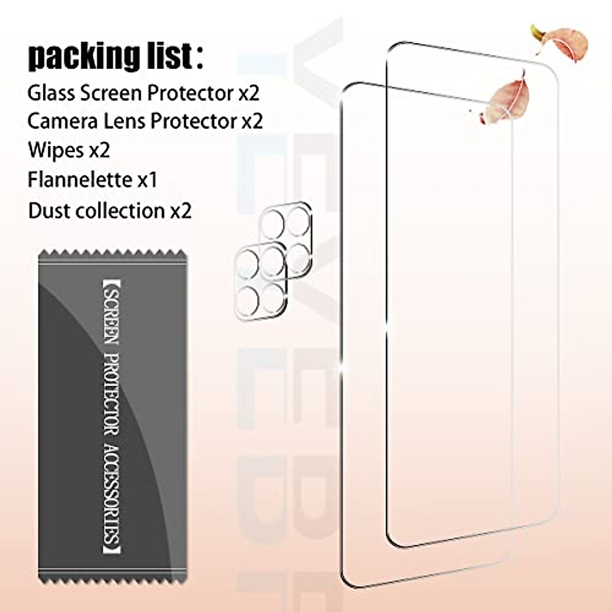 MOTO G Stylus 5G Premium Tempered Glass + Camera Lens Protectors By YEYEBF, [2 + 2 Pack] [Anti-scratch] [3D Glass] [Case-Friendly] Screen Protector