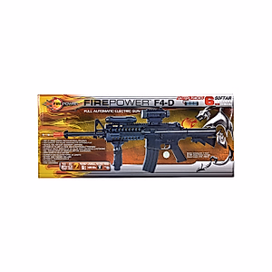 Fire Power SOFT AIR USA F4D AEG Electric Airsoft Rifle with Flashlight and Laser, Black, 200 FPS