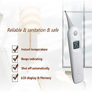 AURYNNS Pet Thermometer Dog Thermometer, Fast Digital Veterinary Thermometer, Pet Thermometer for Dogs, Cats, Horse,Cattle, Pigs,Birds, Sheep.(Battery Included)