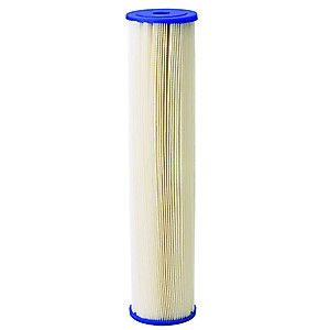 Pentair Pentek ECP20-20BB Big Blue Sediment Water Filter, 20-Inch, Whole House Heavy Duty Pleated Cellulose Polyester Replacement Cartridge, 20" x 4.5", Blue End-Cap, 20 Micron, Pack of 6