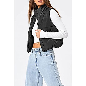 Trendy Queen Puffer Vest Women Fall Clothes Outfits Sleeveless Winter Outerwear Warm Puffer Lightweight Fashion Stand-up Collar Down Vest Fashion 2023
