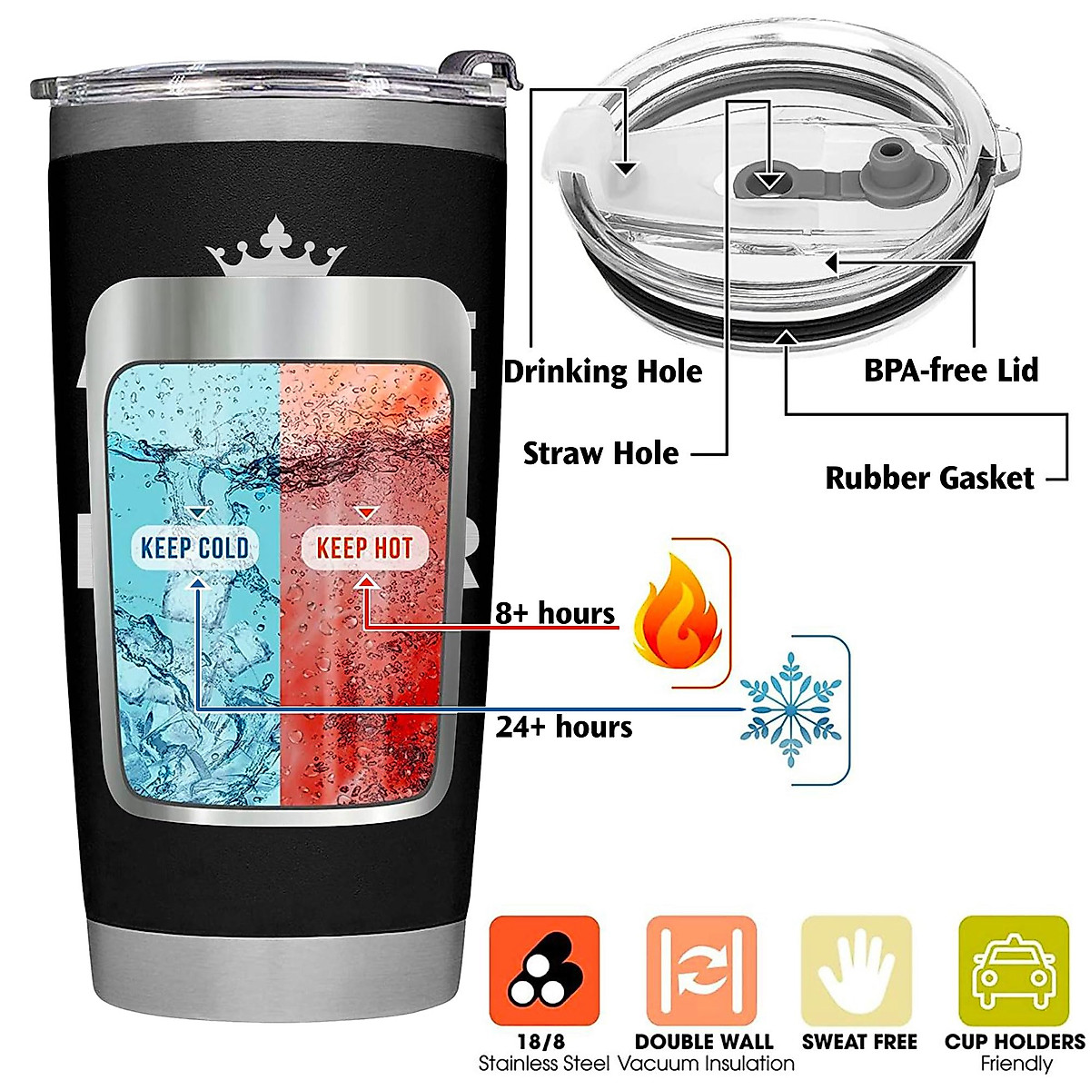 RHYTHMHEART Father’s Day Gifts for Dad from Daughter - Dad Birthday Gifts from Daughter - Funny Dad Gifts from Daughter - Dad Birthday Gifts Ideas from Daughter - Awesome Dad 20oz tumbler