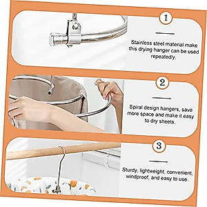 GARVALON Bed Linen Drying Rack Collapsible Clothing Rack Laundry Drying Rack Collapsible Folding Hangers 2pcs Blanket Hanging Rack Blanket Dryer Rack Spiral Sheet Dry Hanger Blanket Rack