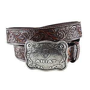 ARIAT Men's Straight Floral Buckle Belt