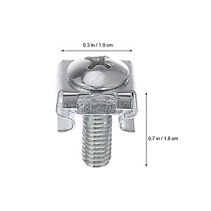 VILLCASE 200 Pcs Nut Cabinet Screws Computer Servers Rack Mount Screw Network Rack Screws Server Rack Screws Cable Management Rack Steel Square