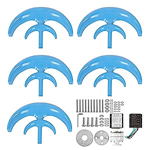 1200W Wind Turbine 5 Blade Wind Vertical Axis Generator Blue Electricity Producer Equipment for Boats Terraces Cabins or Mobile Houses Charging (24V)