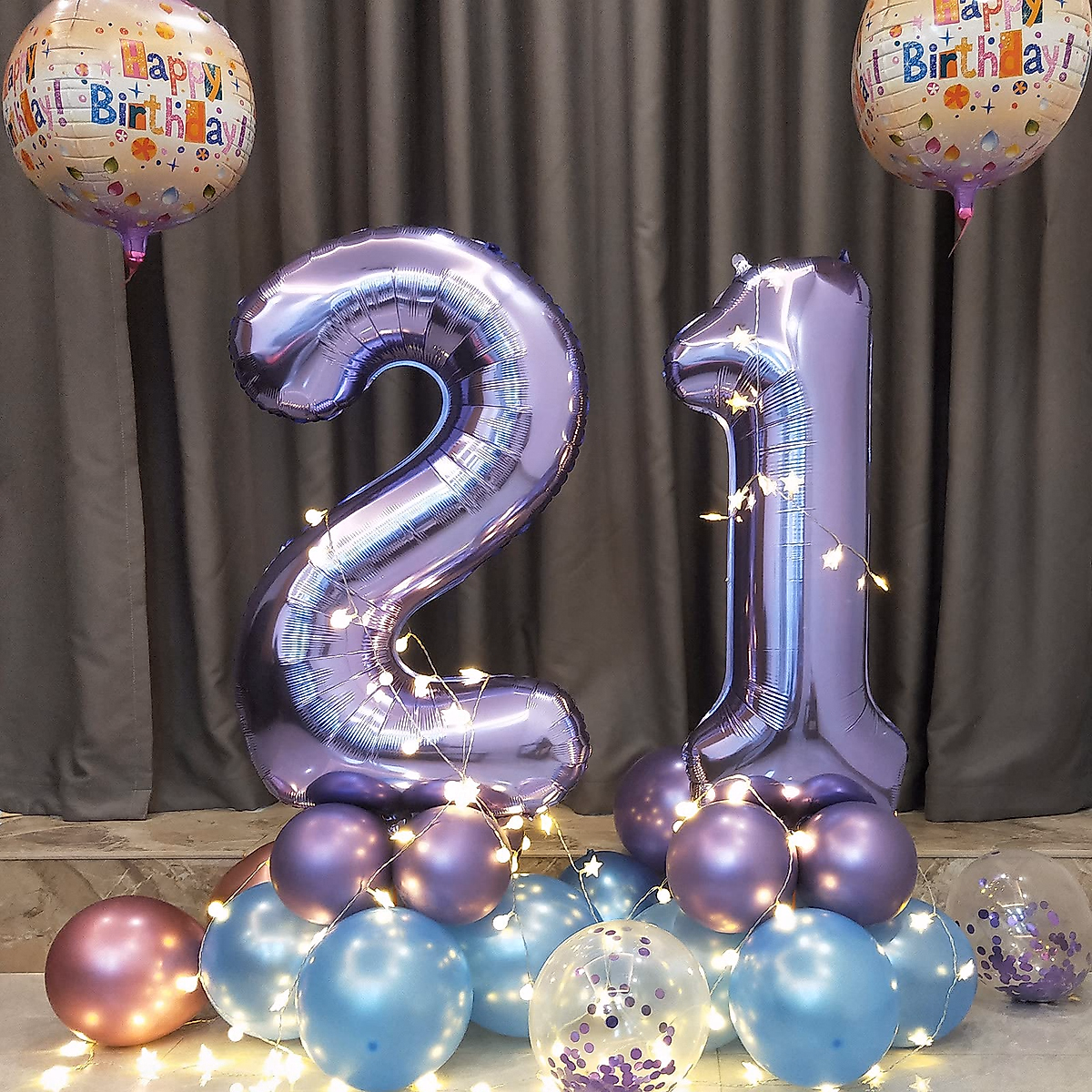 40 Inch Purple number Helium Foil Birthday Party Digit Balloons (Purple 1)