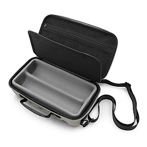 CASEMATIX Dual Wireless Microphone Case for Wireless Mic System Compatible with Sennhesier, Shure Microphones and More, Dual Mic Bag with Shoulder Strap and Hard Shell Gray Exterior