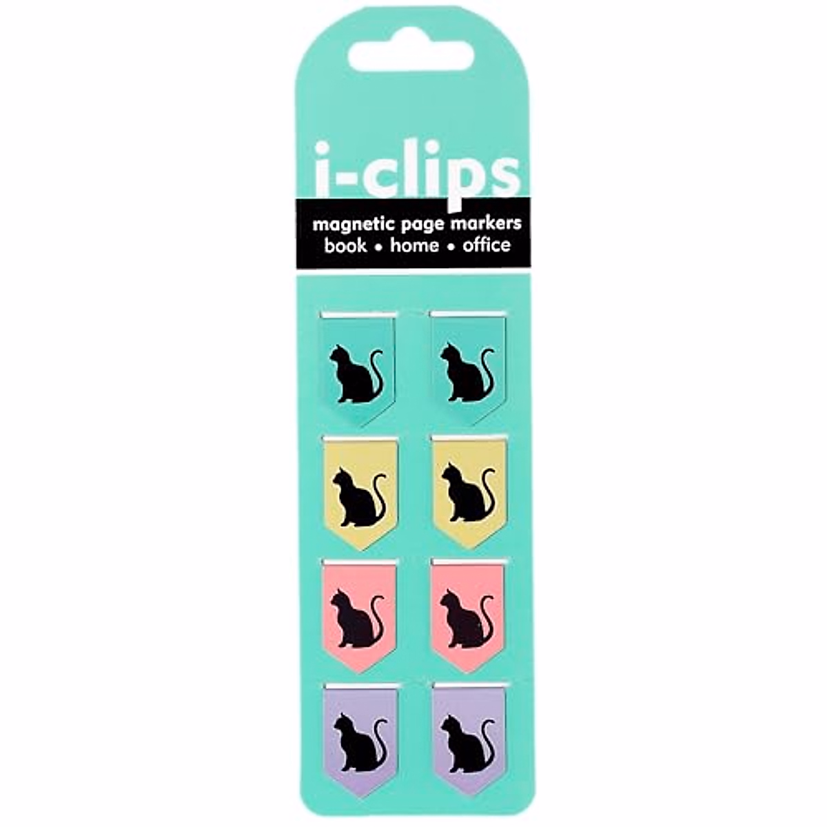 Black Cats i-clips Magnetic Page Markers (Set of 8 Magnetic Bookmarks)