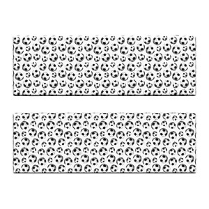 Lunarable Sports Bench Cushion Set of 2, Pattern with Vivid Graphic Soccer Balls Sports Athletics Hobby Theme, Standard Size Foam Pad and Decorative Cover, 45" x 15" x 2", Charcoal Grey White