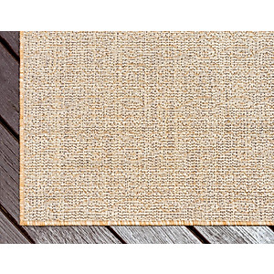 Unique Loom Outdoor Modern Collection Area Rug - Links (8' x 11' 4" Rectangle, Light Brown/ Brown)