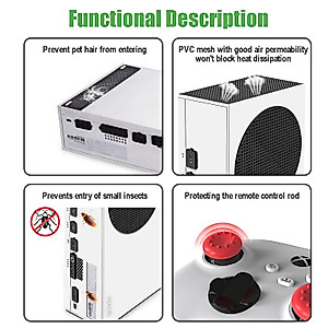 Dust Plugs for Xbox Series S, Accessories with 7 Silicone Dust Plugs and 4 PVC Meshs Set, 6 Thumb Grip Caps,USB HDMI LAN Power CD-Driver Interface Anti-dust Cover Dustproof Plug for Series S Console
