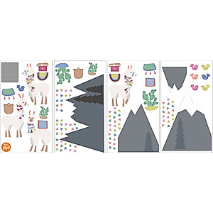 WallPops WPK2578 Laid Back Llamas Wall Art Kit, Grey