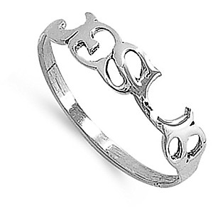 Sterling Silver JESUS Ring Christ Christian Religious Band Solid 925 Size 6