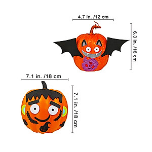 Supla 30 Kits Halloween Funny Face Pumpkin Decorating Craft Kits Decorates 30 Pumpkins Foam Jack-O'-Lantern Self-Adhesive Glitter Halloween Stickers for Kids Pumpkins Art Project Classroom Activity