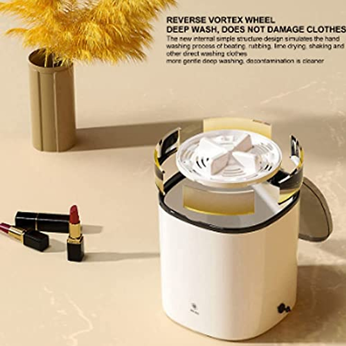 4.5 Litre Mini Lingerie Washer, Electric Blue Cleaning Washer with Wash and Spin Cycles and Drainage Basket Function, Built in Drainage Basket, Non Slip Rubber Sole, for Dormitory Home Use