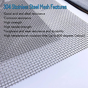 2PACK 304 Pretty Sturdy 12” X 24”(310mm X 610mm), 5 Mesh Wire Mesh Screen, Stainless Screen, Mesh Screen Never Rust, Hard and Heat Resisting Wire Mesh Used for Many Projects by Valchoose