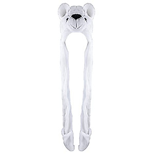 Super Z Outlet Polar Bear Cute Plush Animal Winter Ski Hat Aviator Style Winter Fashion (Long)
