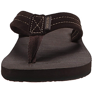 Quiksilver Men's Carver Suede 3 Point Flip Flop Athletic Sandal, Demitasse Solid, 10 M US