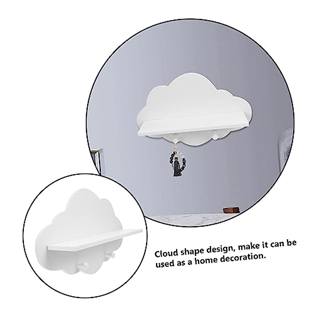 ARTIBETTER 1pc Shelf Blush Decor Wood Storage Shelves White Storage Shelves Wall Cloud Shelf for Nursery Floating Shelves Wooden White Storage Shelf Wall Mounted Shelves Finishing Shelf Fold