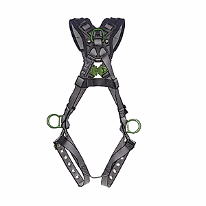 MSA 10194909 V-FIT Full Body Safety Harness - Size: Standard (Medium), D-Ring Configuration: Back/Hip, Tongue Buckle Leg Straps, With Shoulder Padding, Full Body Harness