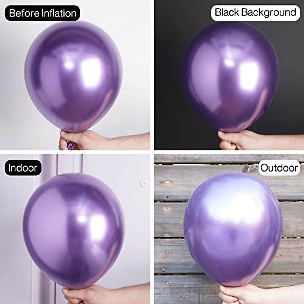 PartyWoo Metallic Purple Balloons, 130 pcs Purple Balloons Different Sizes Pack of 18 Inch 12 Inch 10 Inch 5 Inch for Balloon Garland as Birthday Decorations, Party Decorations, Wedding Decorations