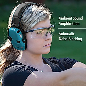 Howard Leight by Honeywell Impact Sport Sound Amplification Electronic Shooting Earmuff, Teal